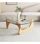 Amazon.com: Mid-Century Modern Coffee Table - Triangle Glass Top ...
