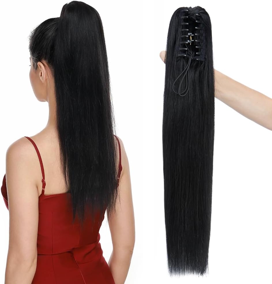 Amazon.com : MY-LADY Ponytail Extension Human Hair Claw Clip in Ponytail Hair Extension Pony ...