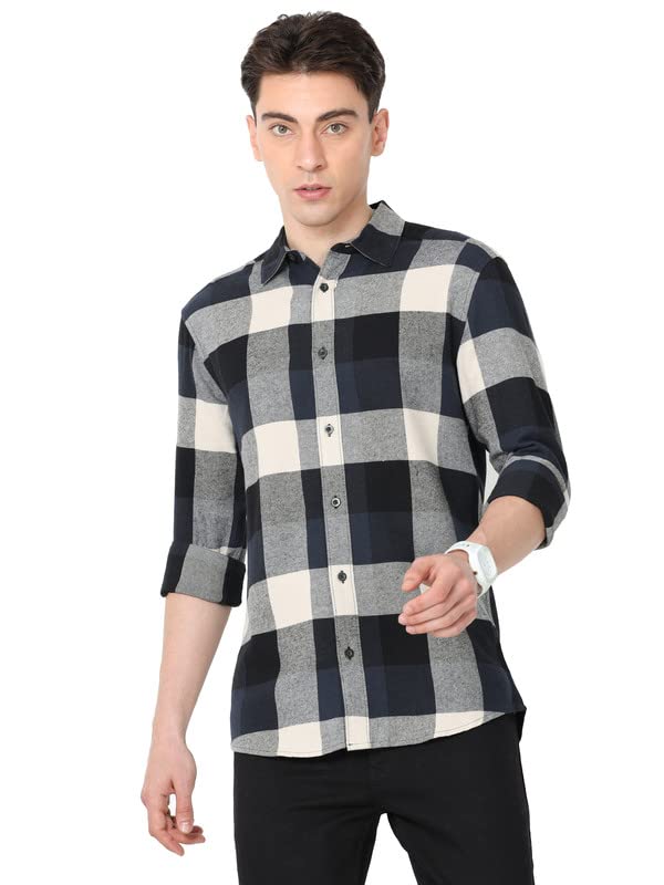 GLORYBOYZ Check Shirt for Men Full Sleeves Formal Check Shirts Slim Fit ...