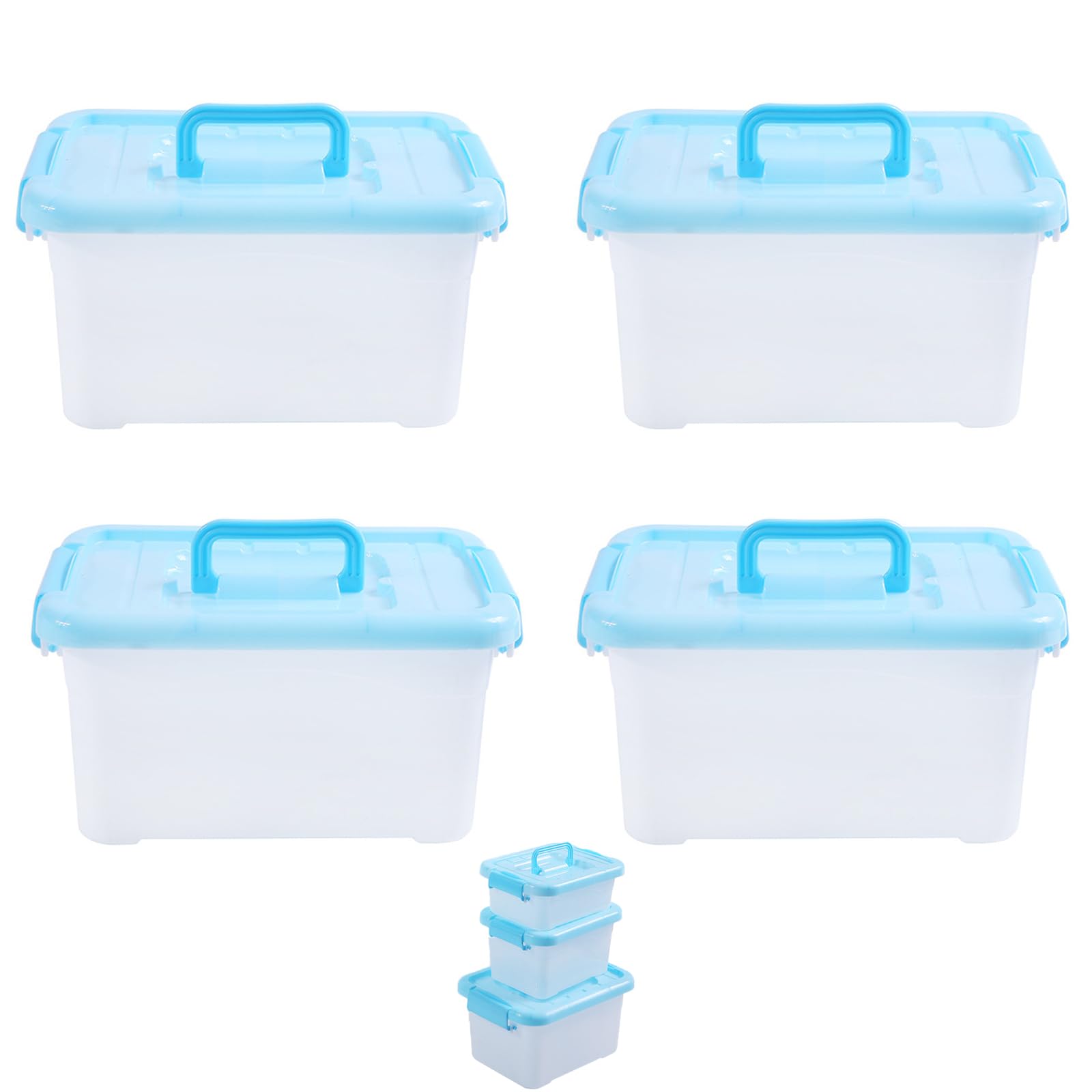 Amazon.com - YimiBloss 5 Quart Plastic Latching Storage Boxes with Lids ...