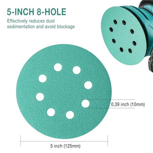 Snapklik.com : 5-Inch 8-Hole Wet Dry Sanding Discs 1000 Grit, Polyester ...