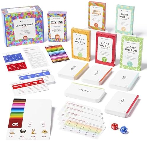 Amazon.com: Award-Winning Learn to Read Flash Card Bundle – 1600+ Words ...