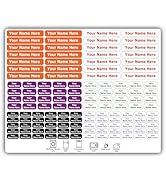 Amazon.com : 75 Personalized Waterproof Name Labels. Press and Stick ...