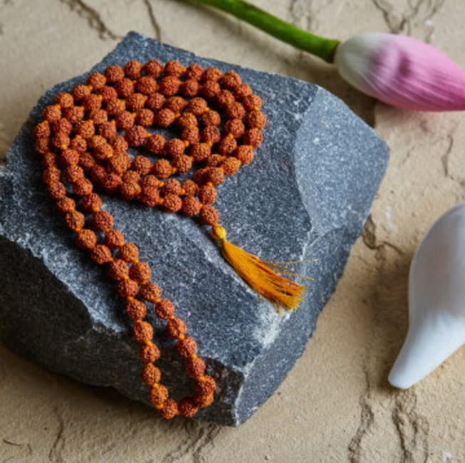 OPTIMUS RUDRAKSHA 5 Mukhi Rudraksha Mala Original Certified 108 Beads ...