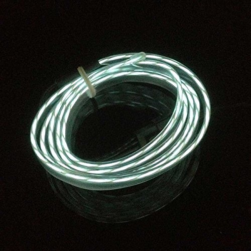 AutoTrends 2mtr White Flexible EL Wire Running Chasing Light with 12V ...