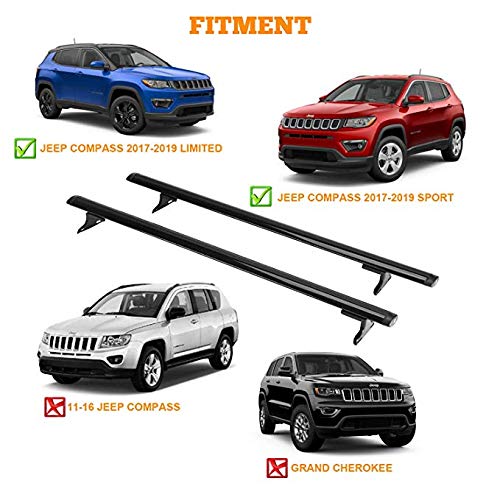 Seven Sparta Roof Rack for Jeep Compass 2017-2019, Roof Rack Cross Bars ...