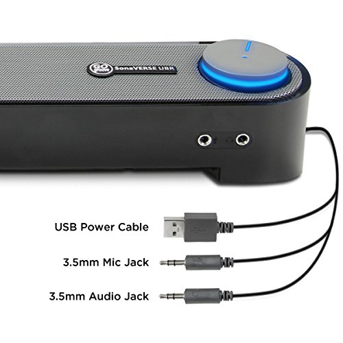 GOgroove Computer Speaker Mini Soundbar - USB Powered PC Sound Bar with ...
