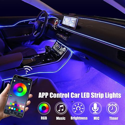Snapklik.com : Interior Car LED Strip Lights, 6 In 1 Multicolor RGB Car ...