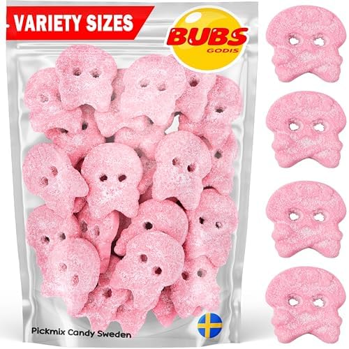 Amazon.com : Swedish Candy Bubs Candy Skalle 1 POUND Cool Raspberry ...