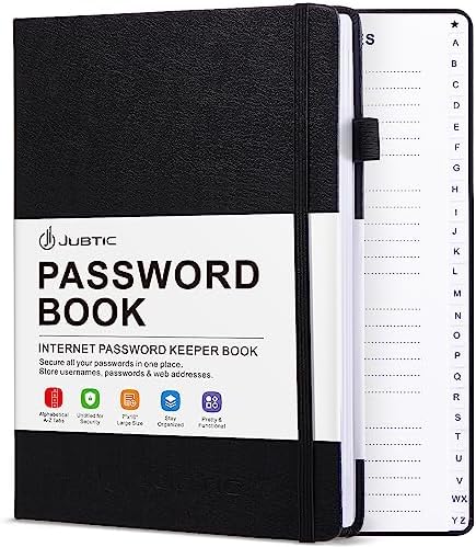 Amazon.com : JUBTIC Password Book with Individual Alphabetical Tabs, 7 ...