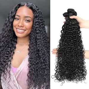 Amazon.com : Gemmrnny Curly Bundles Human Hair 26 28 30 Inch Soft and Thick Wet and Wavy 12A 100 ...