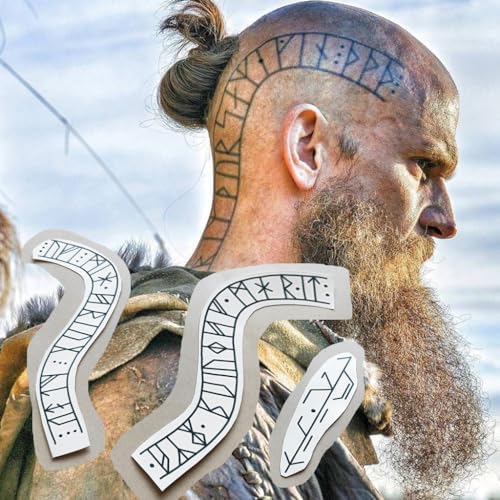 Amazon.com : Floki Inspired Temporary Tattoos - Floki Viking Head Runic ...
