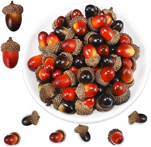 50 Pcs Artifical Acorns, with Natural Acorn Cap Acorn, Acorns ...