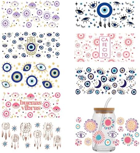 Amazon.com: UV DTF Cup Wrap, Transfer Stickers for 16OZ Glass Coffee ...