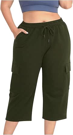 Amazon.com: Women Cargo Capris Summer Casual Drawstring Hiking Pants Lightweight Outdoor Cargo ...