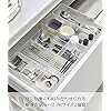 Amazon｜山崎実業(Yamazaki) 底がクリア 縦横重ねられる 引き出し整理収納ケース M 2個組 ホワイト 約W8×D16×H3.7cm タワー tower カトラリー収納 デスク ...
