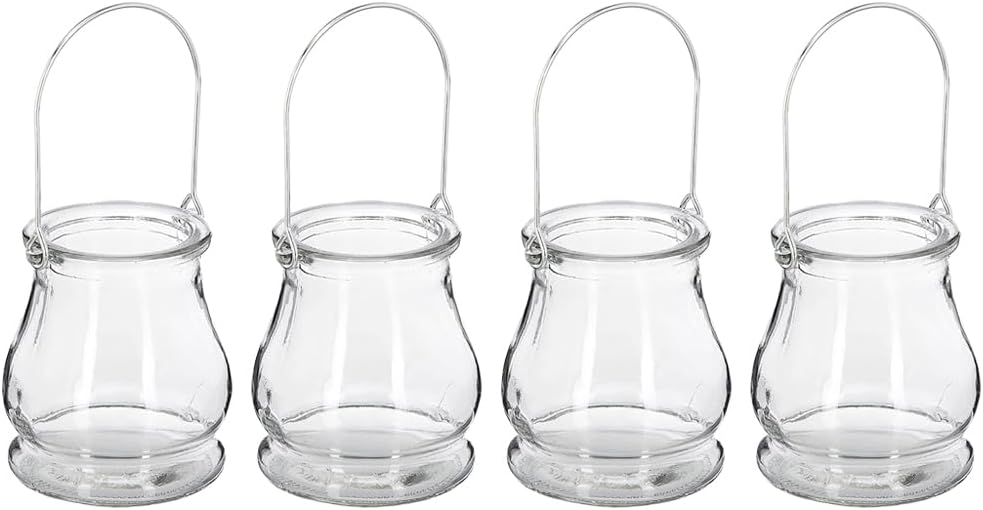 Amazon.com: Cabilock Candle Holder Hanging Tealight Holder: 4pcs Glass ...