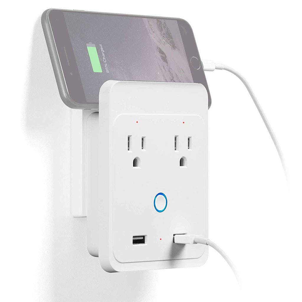 KOLLER Smart Plug Dual USB Outlet WiFi Control Wireless Power Voice ...