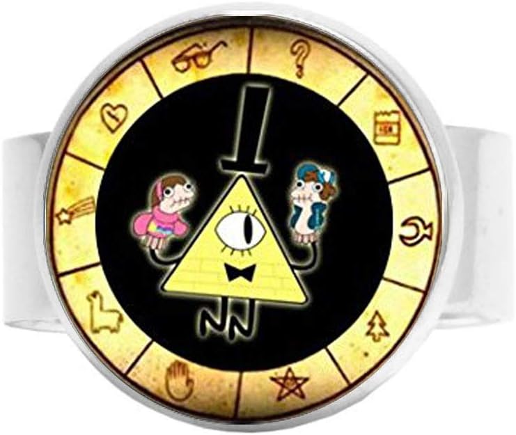 Amazon.com: Bill Cipher Wheel Party Time Ring Dome Jewelry