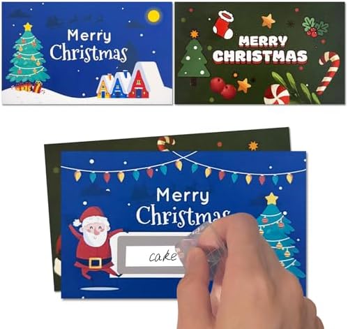 100 PCS Christmas Scratch Off Cards, DIY Custom Christmas Scratch Off ...