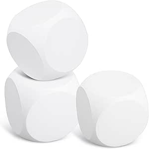 Amazon.com: Leyndo 2 Pcs 3.94" White EVA Dice, Blank Foam Cubes for ...