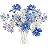 Amazon.com: Lumoslyy Artificial Blue Flowers for Decoration Cosmos ...