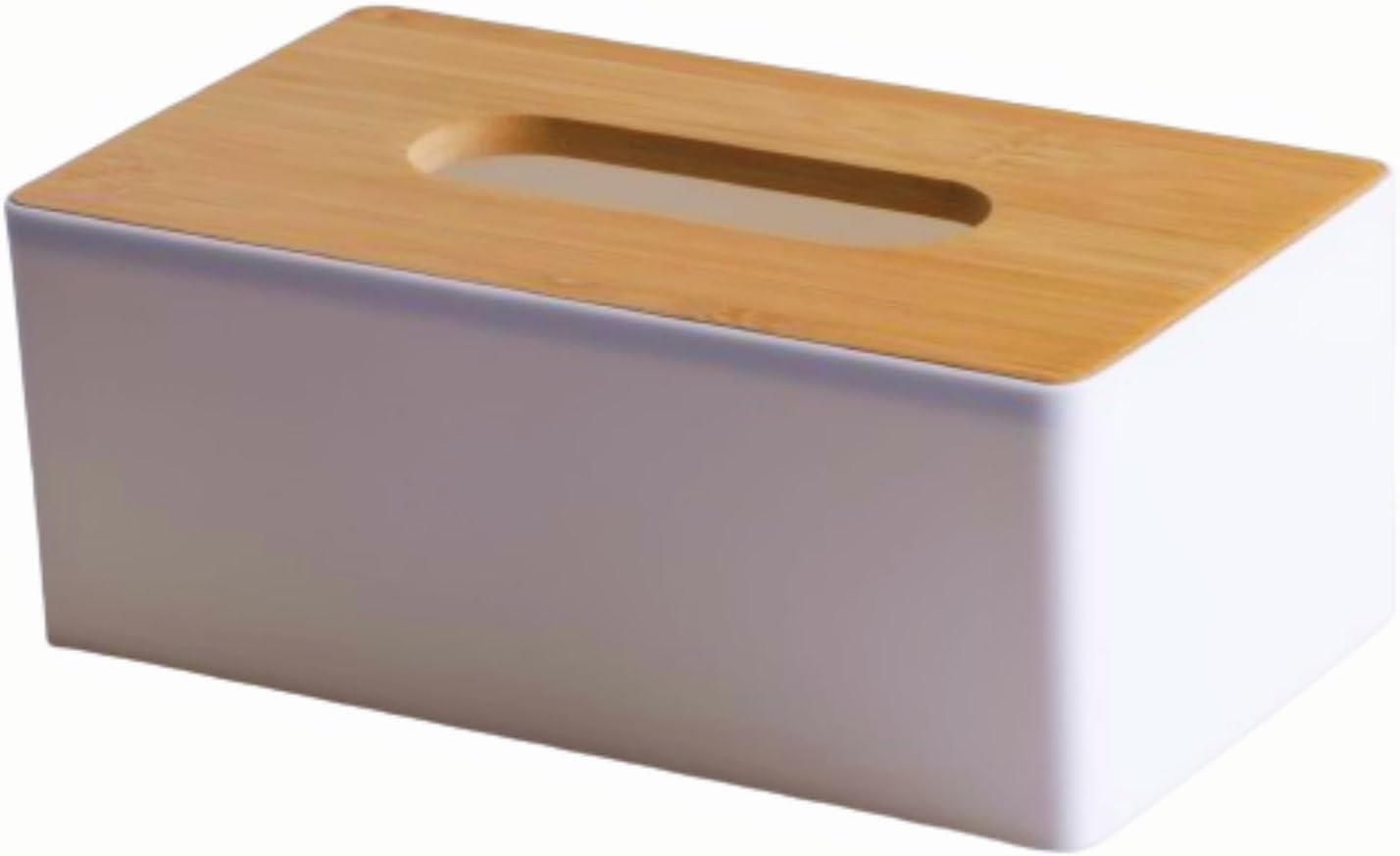 Amazon.com: Tissue Box with Bamboo Cover,Plastic Tissue Organizer ...