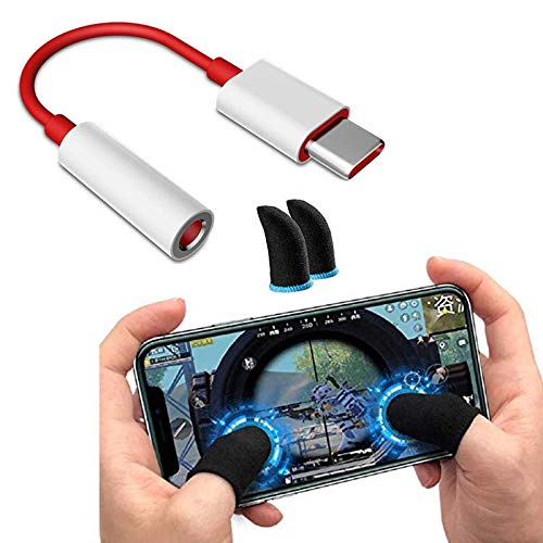 CROGIE New Red Type C to 3.5 mm Audio Jack Connector, Noise Cancelling ...