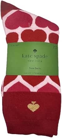 Amazon.com: Kate Spade New York Valentine's Day Crew Socks 3 Pack Red ...