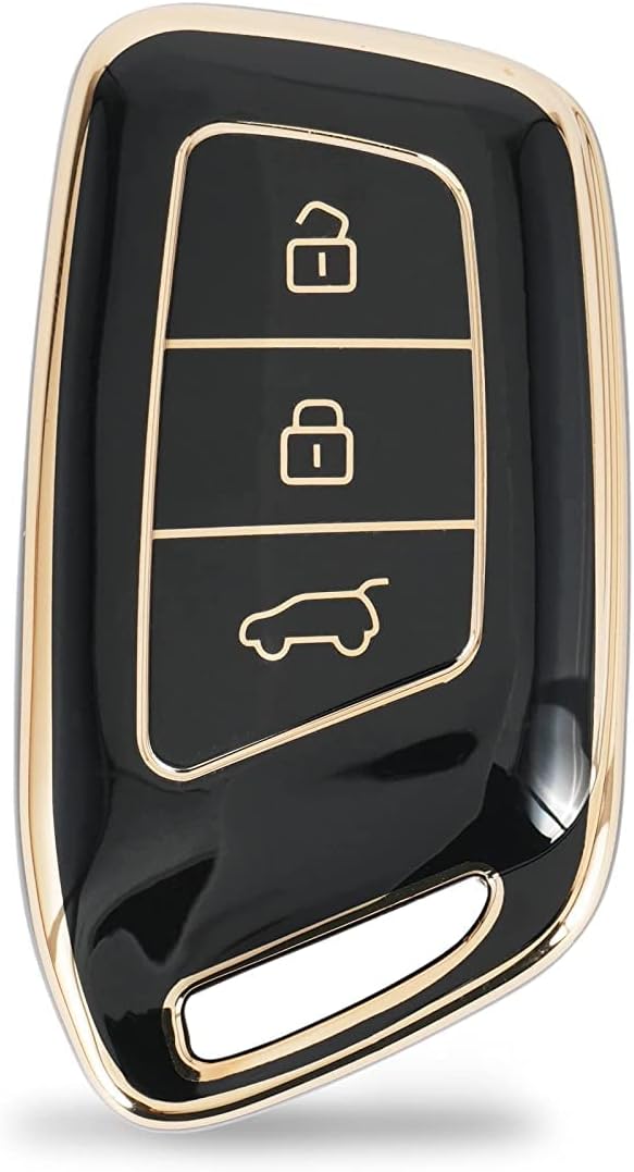 JVCV® Gold Border TPU Key Cover Compatible with The New MG Hector ...