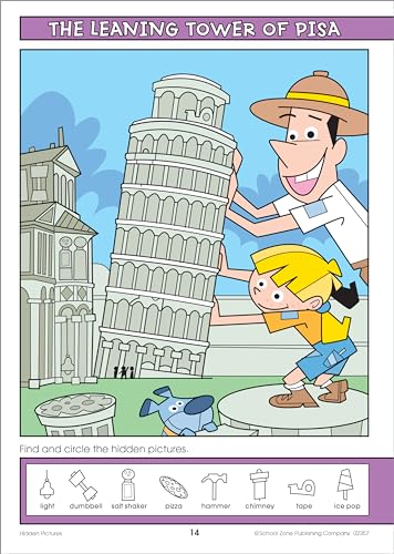 Snapklik.com : School Zone Hidden Pictures Around The World Workbook ...
