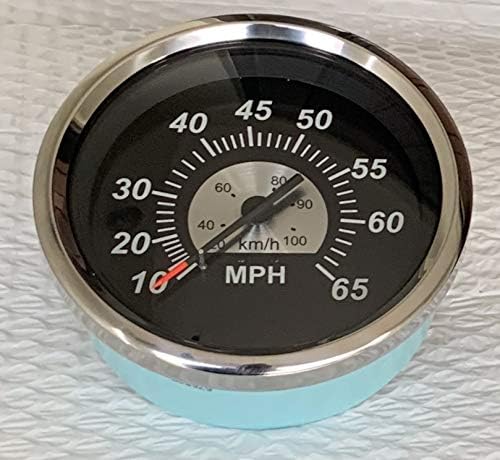 Veethree 110mm Speedometer 65MPH Black Sterling Marine Boat with Pitot ...