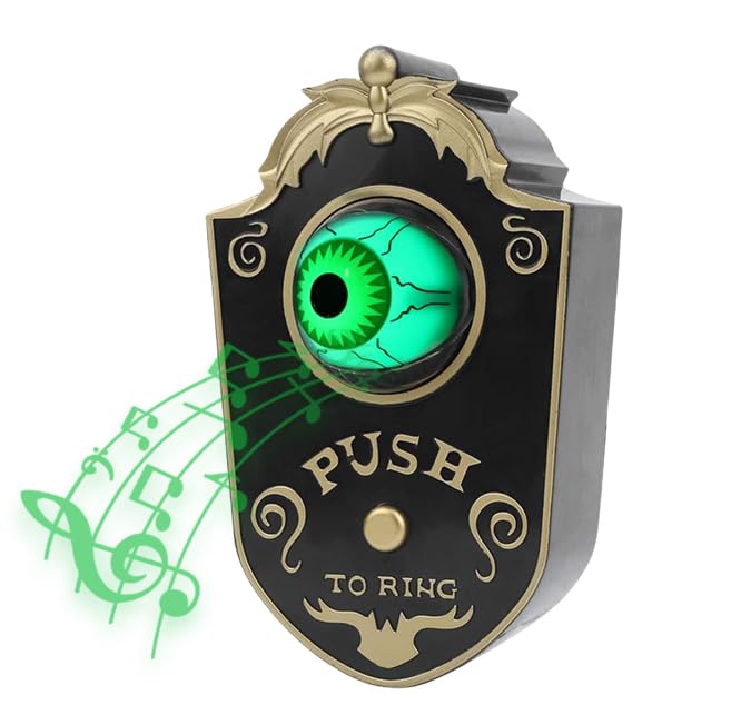 HSHINE Halloween Doorbell Decoration, Spooky Eyeball Doorbell with ...