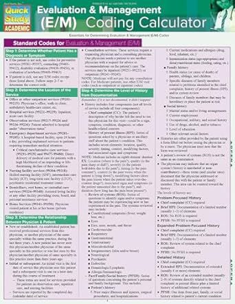 Evaluation & Management (E/M) Coding Calculator QuickStudy Laminated Reference Guide (QuickStudy ...