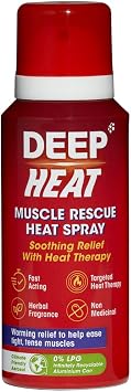 Deep Heat Muscle Rescue Heat Spray, Fast Acting, Soothing Relief, 72.5 ...