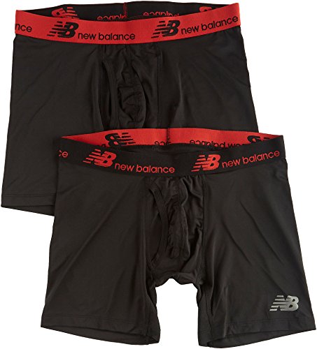 New Balance Men's NB Dry Fresh Boxer Briefs, Black/Black, - Want It All