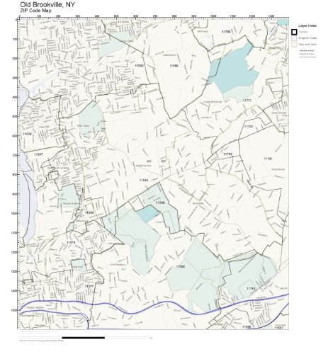 Amazon.com : ZIP Code Wall Map of Old Brookville, NY ZIP Code Map ...