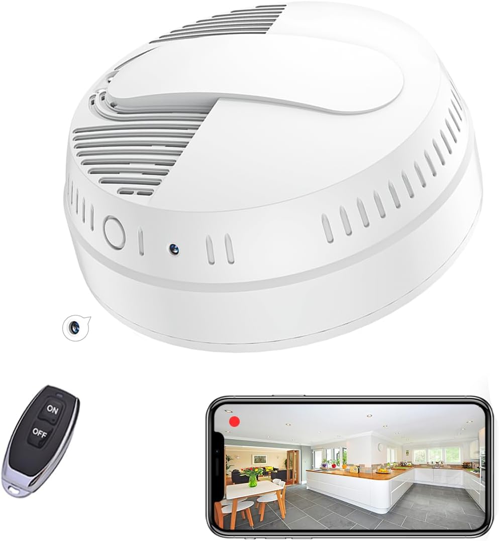 Amazon.com: 10000mA Smoke Detector Security Camera, 1080P HD Remote ...