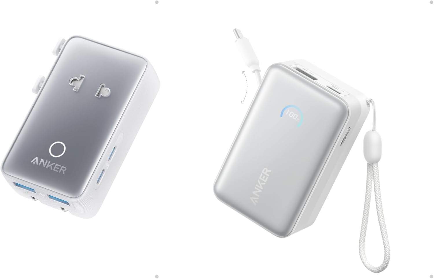 Amazon.com : Anker Nano Travel Adapter & Nano Retractable Power Bank ...