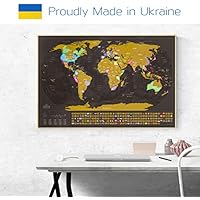 Amazon.com: XL Scratch Off Map of The World with Flags - 36 x 24 Easy ...