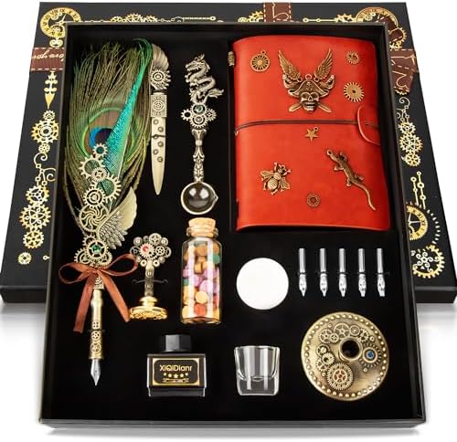 Amazon.com : Quillixx Feather Quill Pen and Ink Set, Complete ...