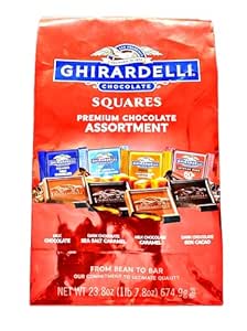 Ghirardelli Squares Chocolate Caramel Assortment (WHITE,MILK, SEA SALT DARK) 458g Imported ...