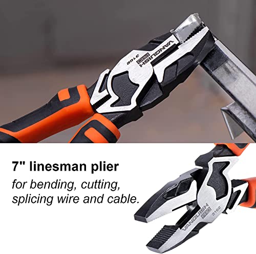 Snapklik.com : VANQUISH 7 Inch Linemans Pliers High-Leverage Linesman Pliers
