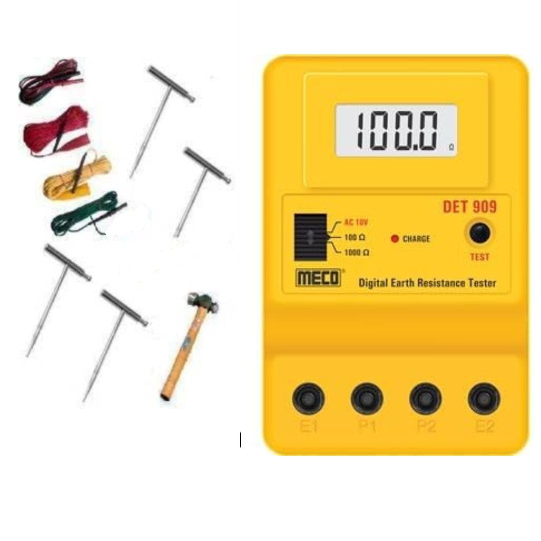 DIGITAL EARTH RESISTANCE TESTER Meco DET-909 With KIT : Amazon.in ...