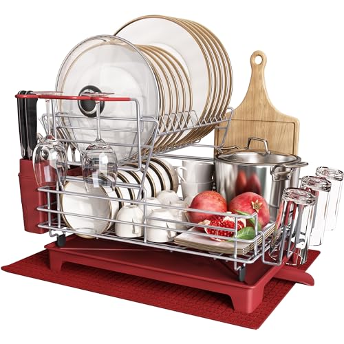 Top 10 Best Large Red Dish Drainer : Reviews & Buying Guide - Katynel