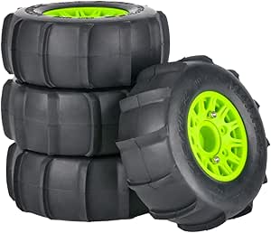 Amazon.com: 4PCS Rubber Sand Tires Wheels12mm/14mm/17mm Hex RC Wheels ...