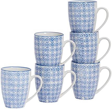 Nicola Spring 6 Piece Hand-Printed Tea and Coffee Mug Set - Japanese ...