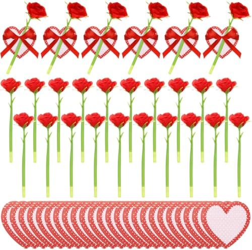 Amazon.com : Ctosree 48 Pcs Mother's Day Artificial Rose Pens with ...
