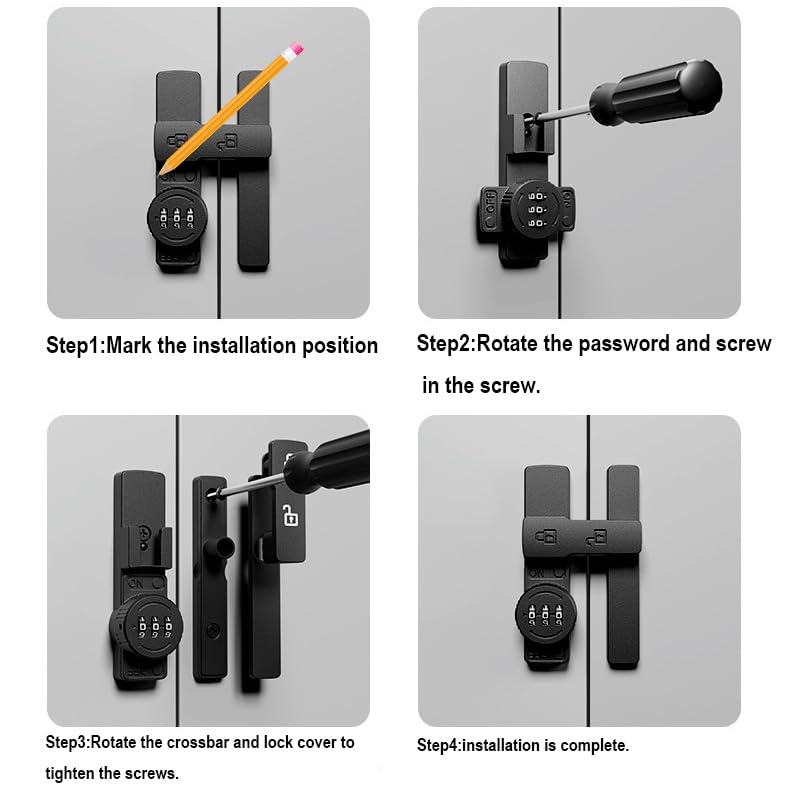 Snapklik.com : Password 180 Degree Lock Sliding Barn Door Latch Right ...
