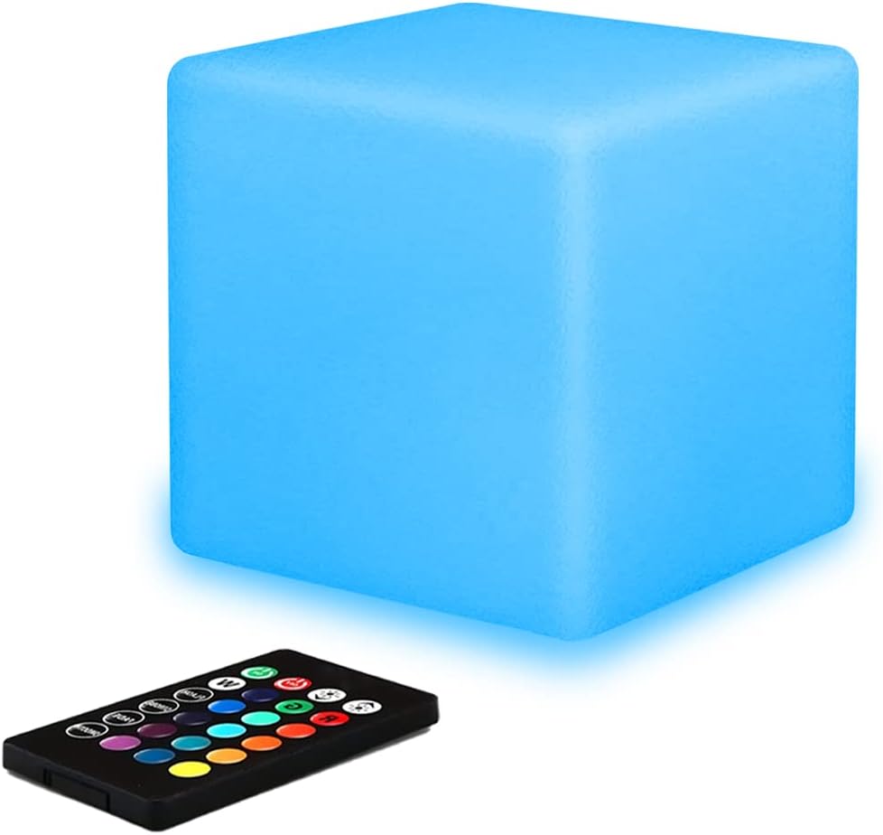 BALMOST 10cm/4-in LED Cube Night Light, Cordless LED Light Cube for Kid ...